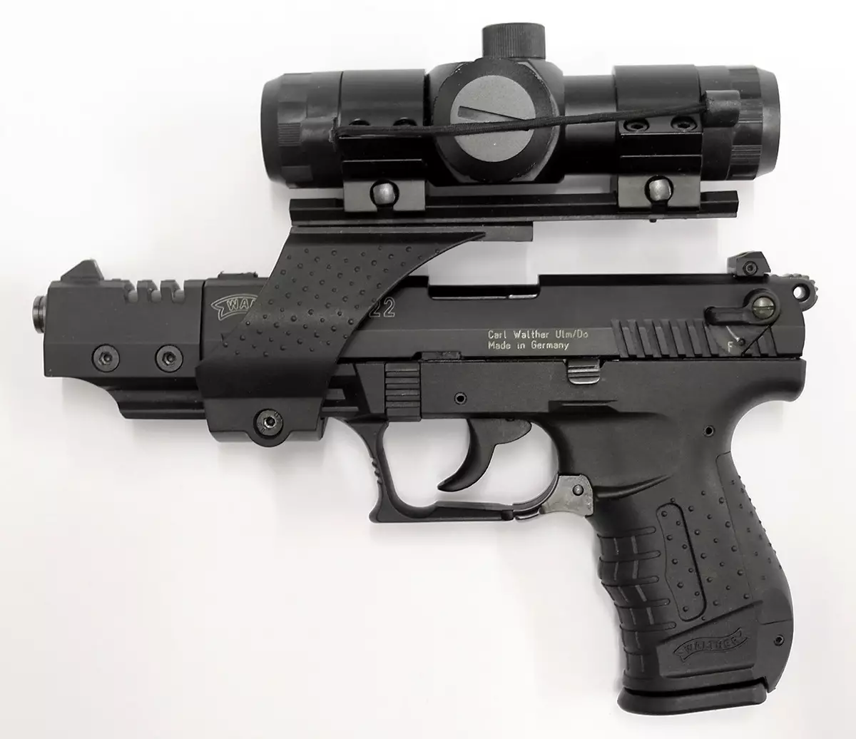 Walther P22 Target .22LR pienoispistooli Punapistetähtäin, laatikko ja ...